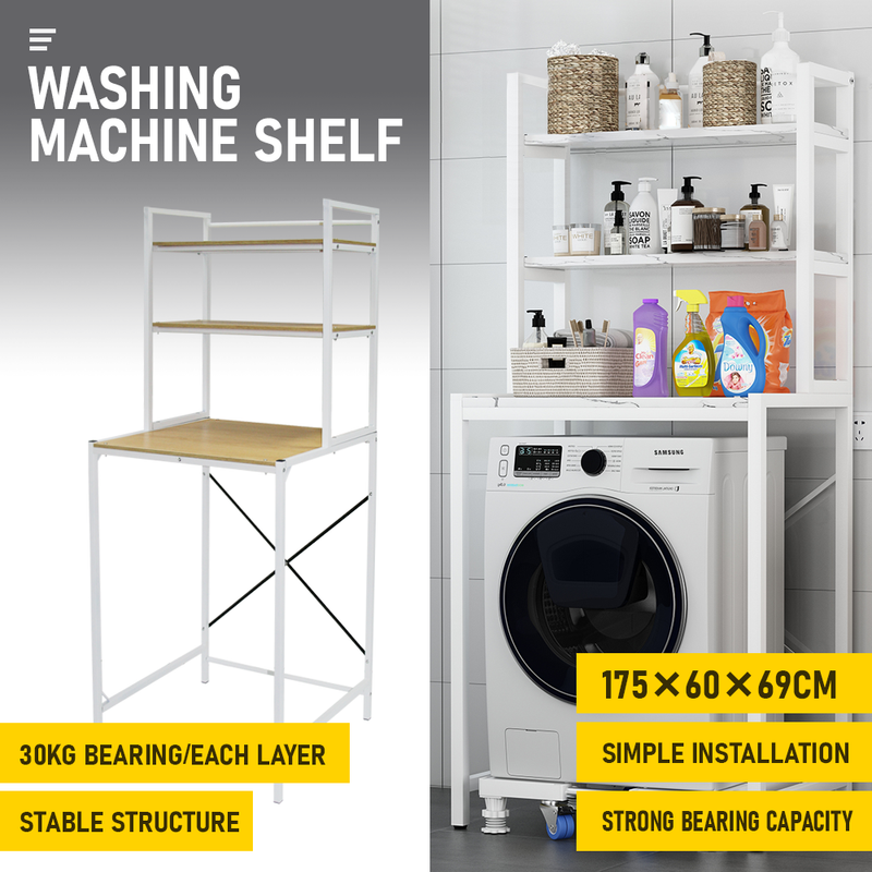 Heavy Duty Metal 3-Tier Over Washing Machine Storage Rack Shelf ...
