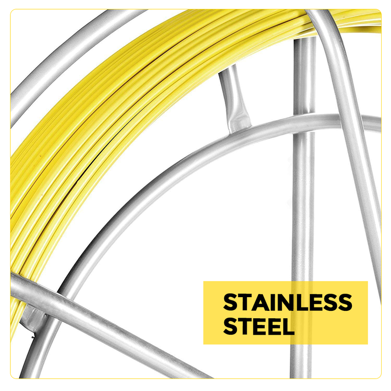 8mm 150M Fish Tape Puller Fiberglass Rodder with Steel Reel Cage Guidi