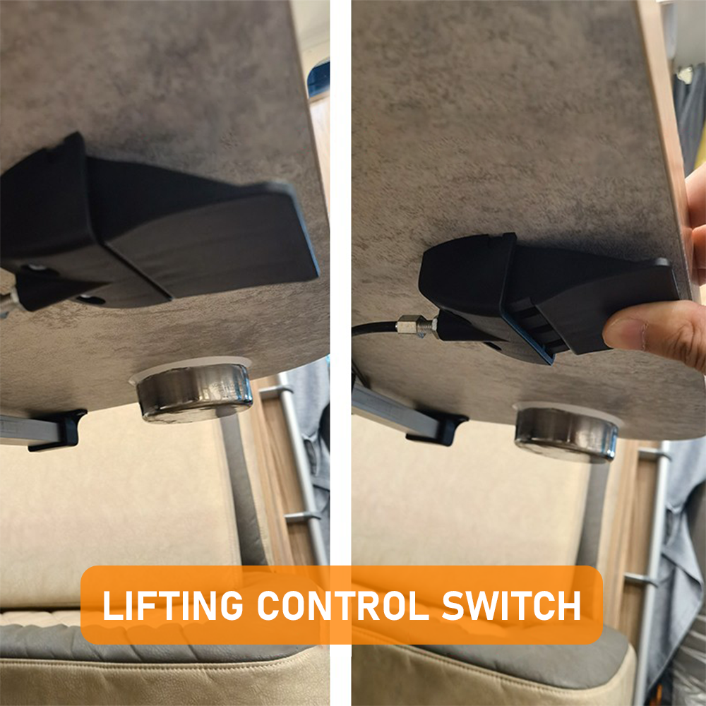 Adjustable Height Table Leg and Turntable Sliding System for Caravan R