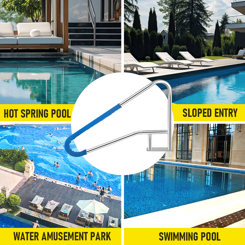 Swimming Pool Handrails Pool Railing Ladder Steps Grab With Base Plate ...