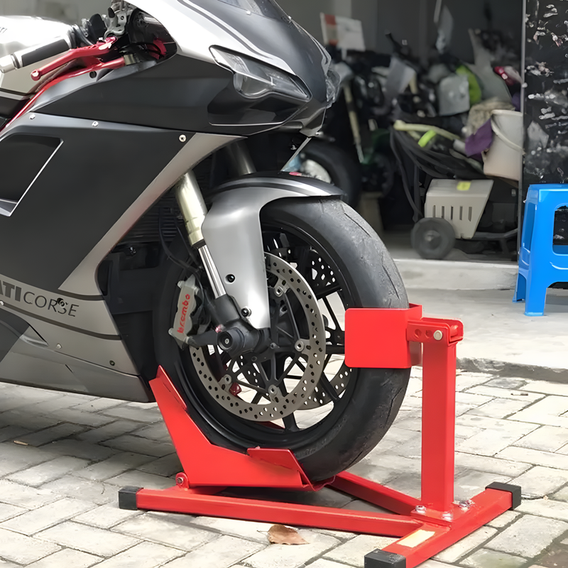 Heavy-Duty Motorcycle Front Wheel Chock Lift Stand for Trailer ...