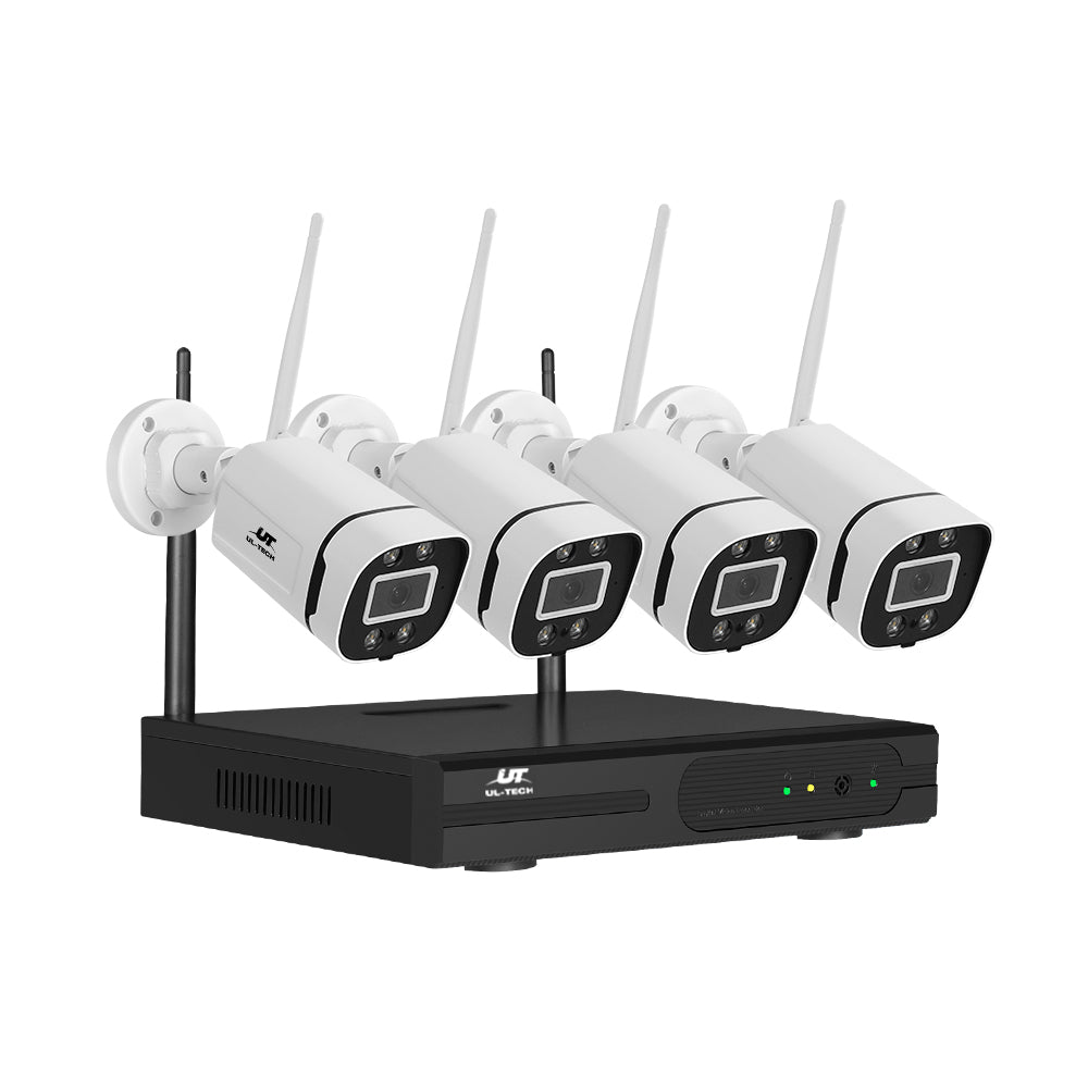 UL-tech Wireless CCTV Security System 8CH NVR 3MP 4 Square Cameras ...
