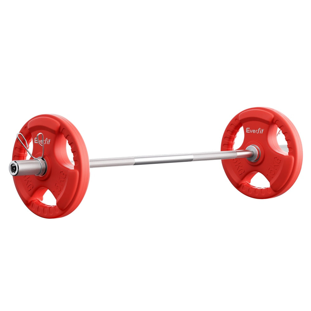 Everfit Barbells Set 36kg 120cm Dumbbell Barbell Plate Weight Lifting ...