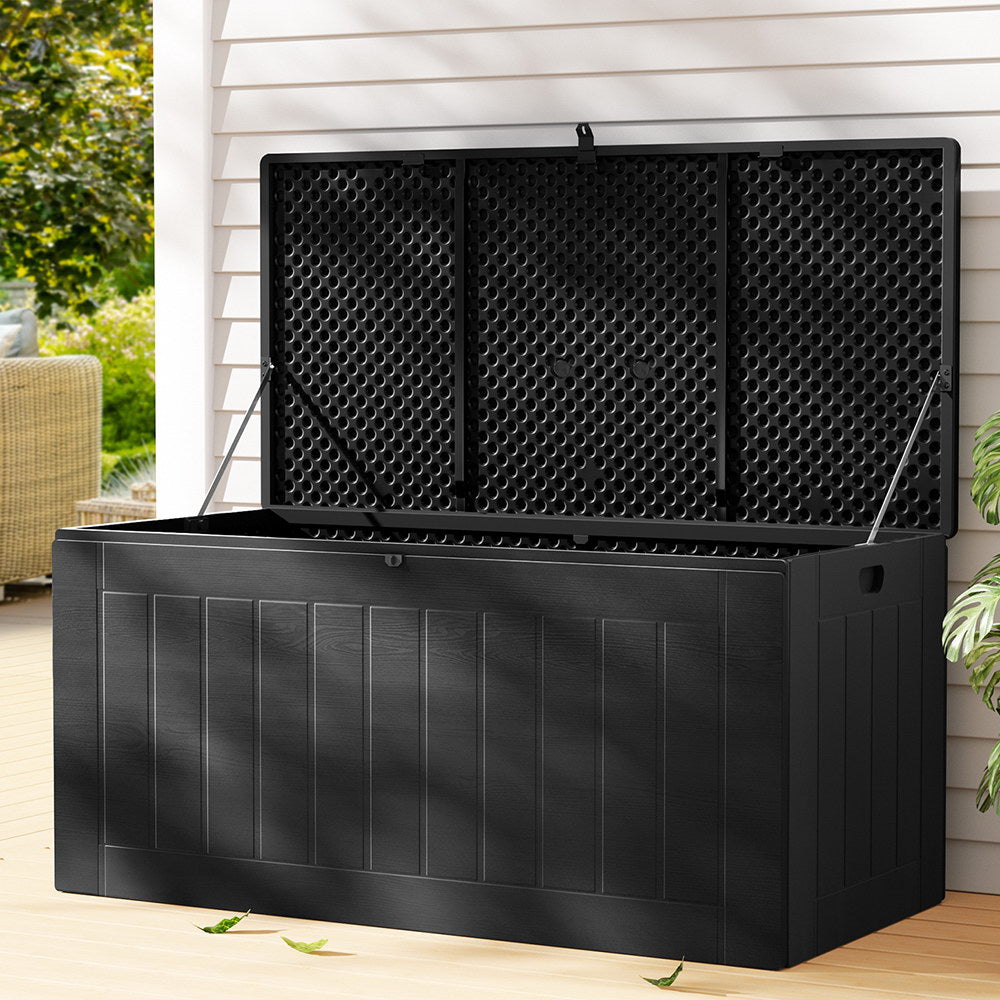 Gardeon Outdoor Storage Box 830L Container Lockable Bench Tool Shed Al ...