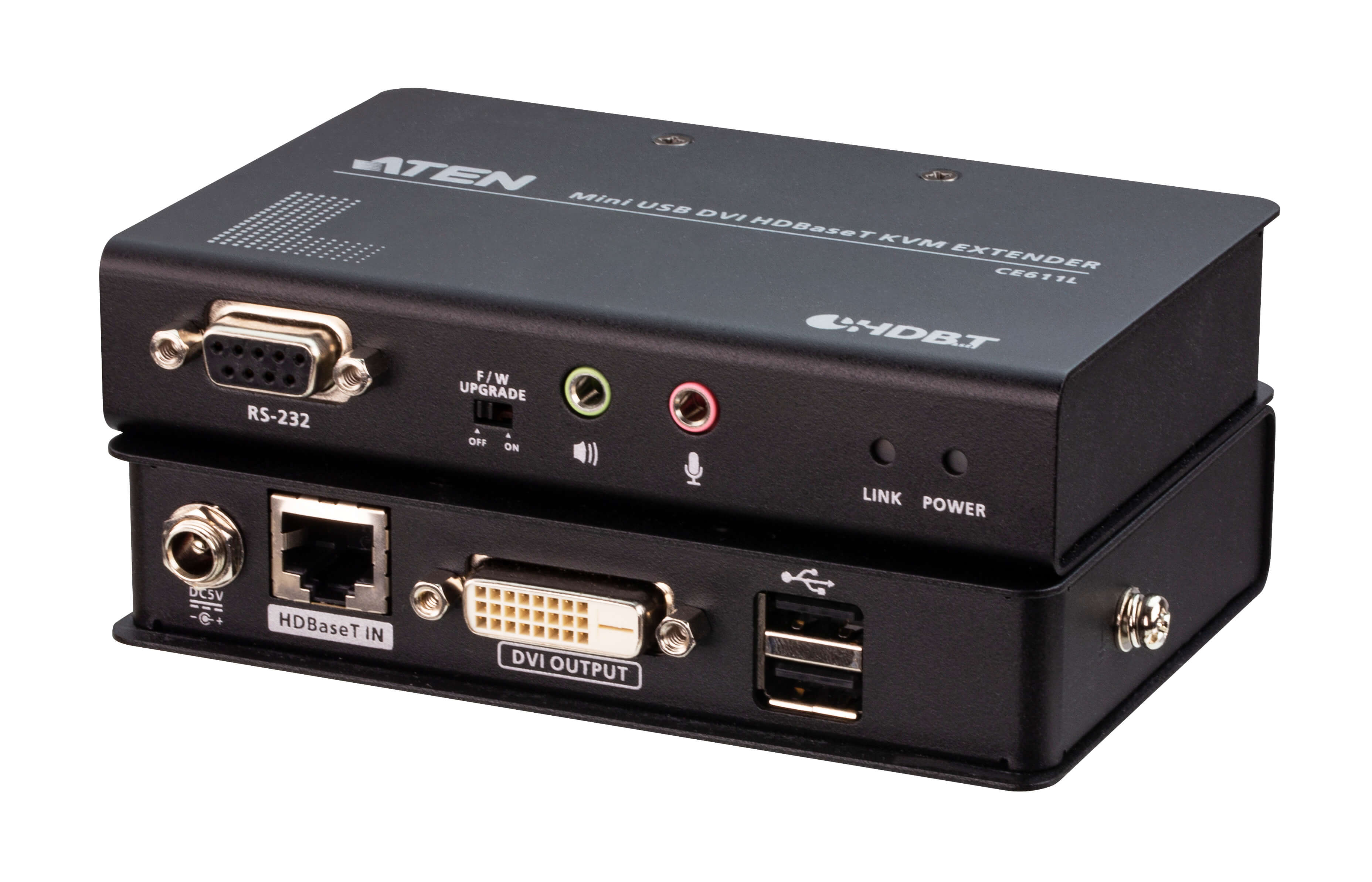 Aten DVI HDBaseT Mini KVM Extender, extends USB Keyboard and mouse wit ...