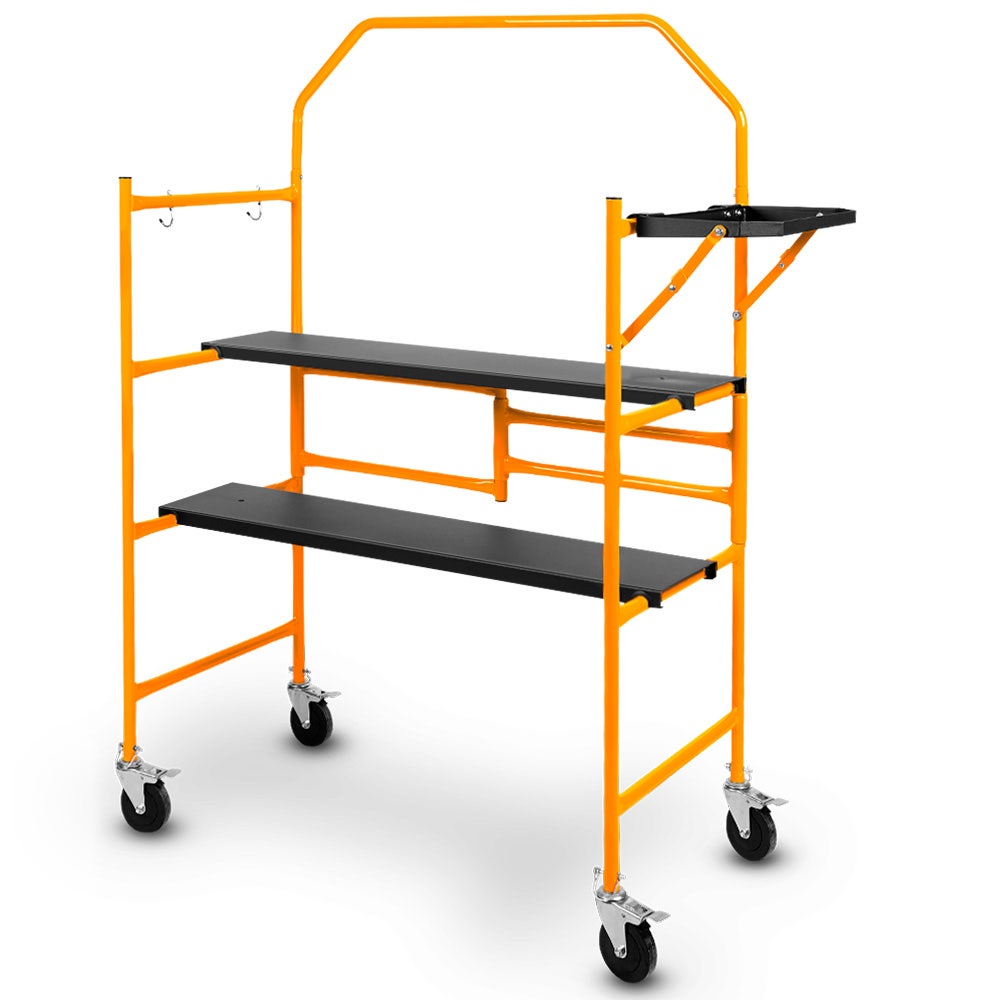 BAUMR-AG Mobile Scaffold Platform, 226kg Load, Steel Frame, Dual Heigh ...