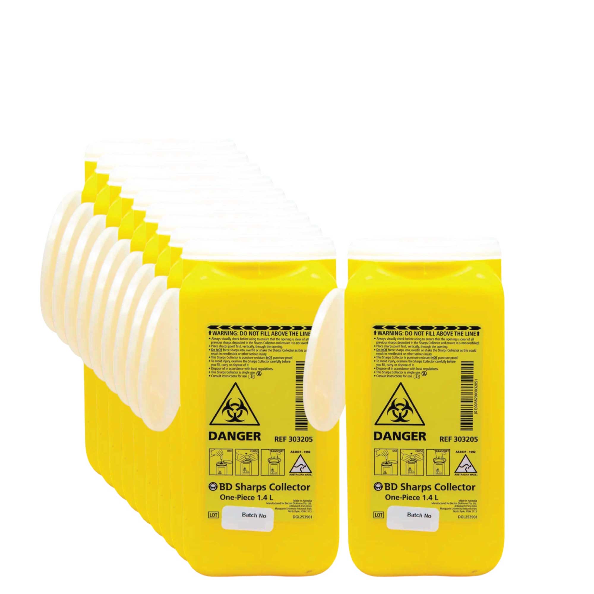 10x 1.4L Sharps Container Needle Biohazard Bin Disposal - Medical Wast ...