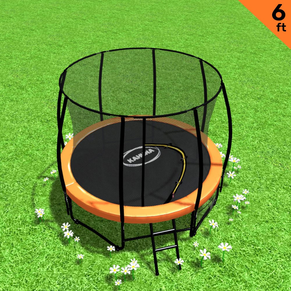 Kahuna Classic 6ft Outdoor Round Orange Trampoline Safety Enclosure ...