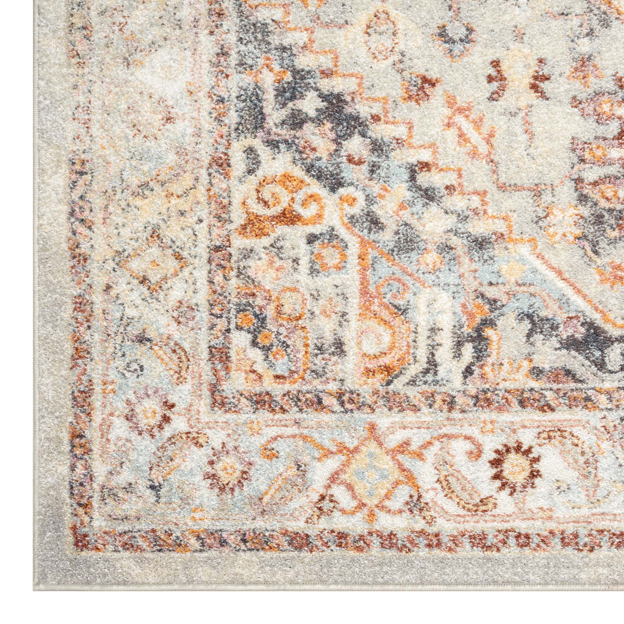Ornate Persian Vintage Rug - Grey - 160x160 – Yarra Supply