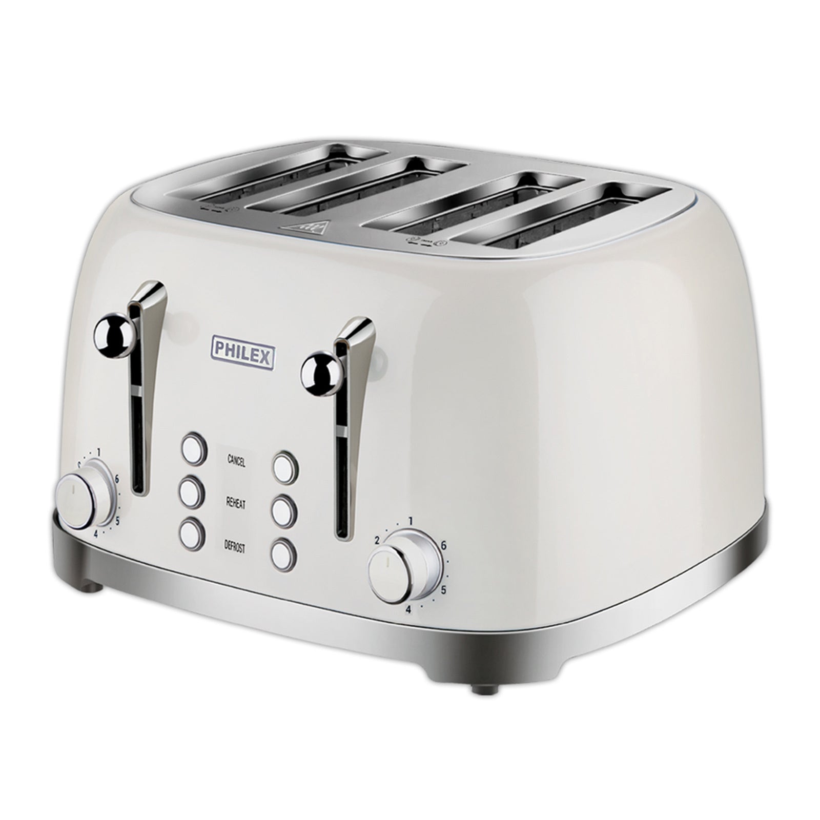 PHILEX 4-Slice Electric Toaster Bread Reheat Defrost Retro Retro OFF-W ...