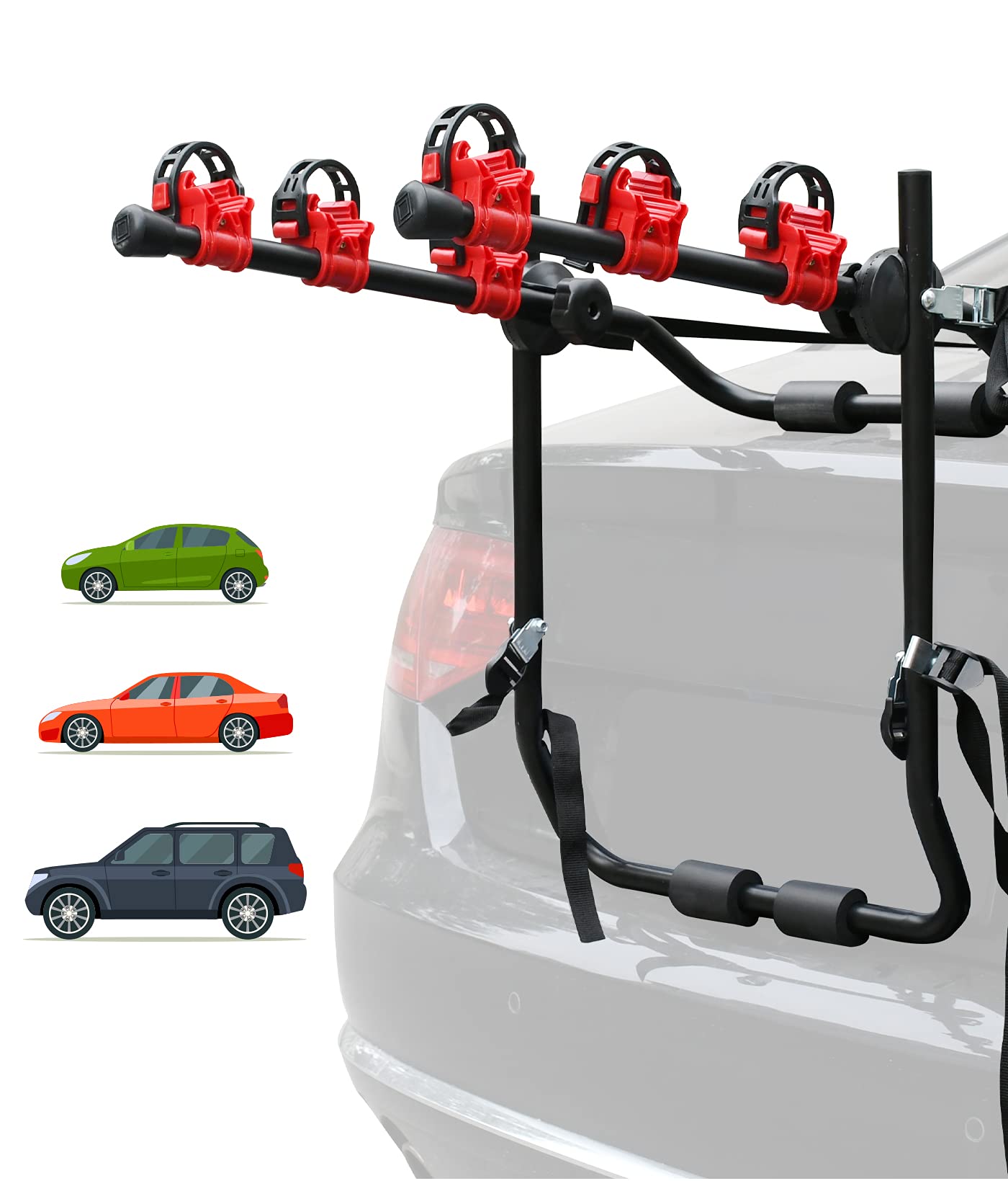 3 Bike Universal Cycle Bicycle Car Rear Carrier Rack Hanger Mount for ...