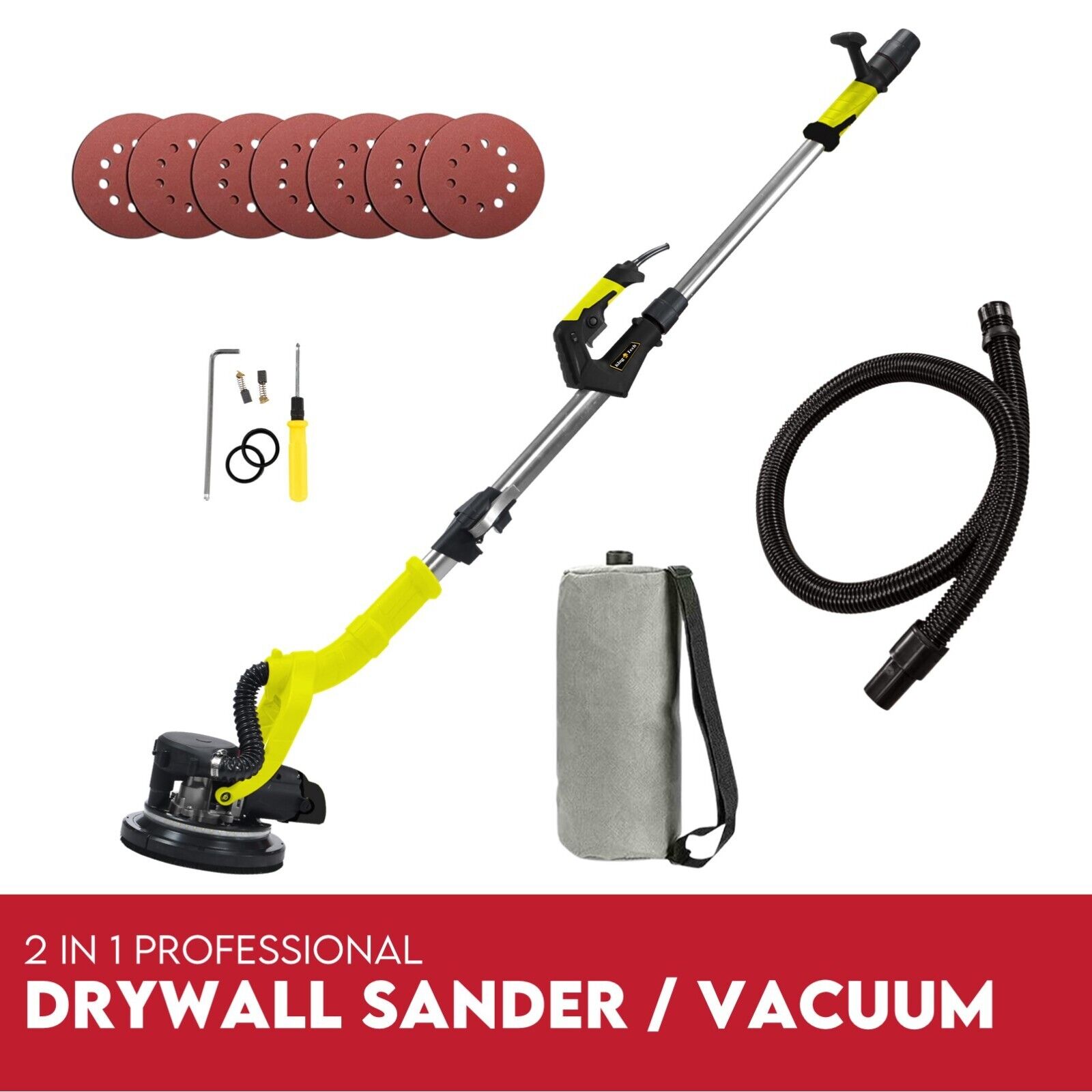 Drywall Sander Hand-Held Electric Machine Plaster Wall Vacuum Plasterb ...