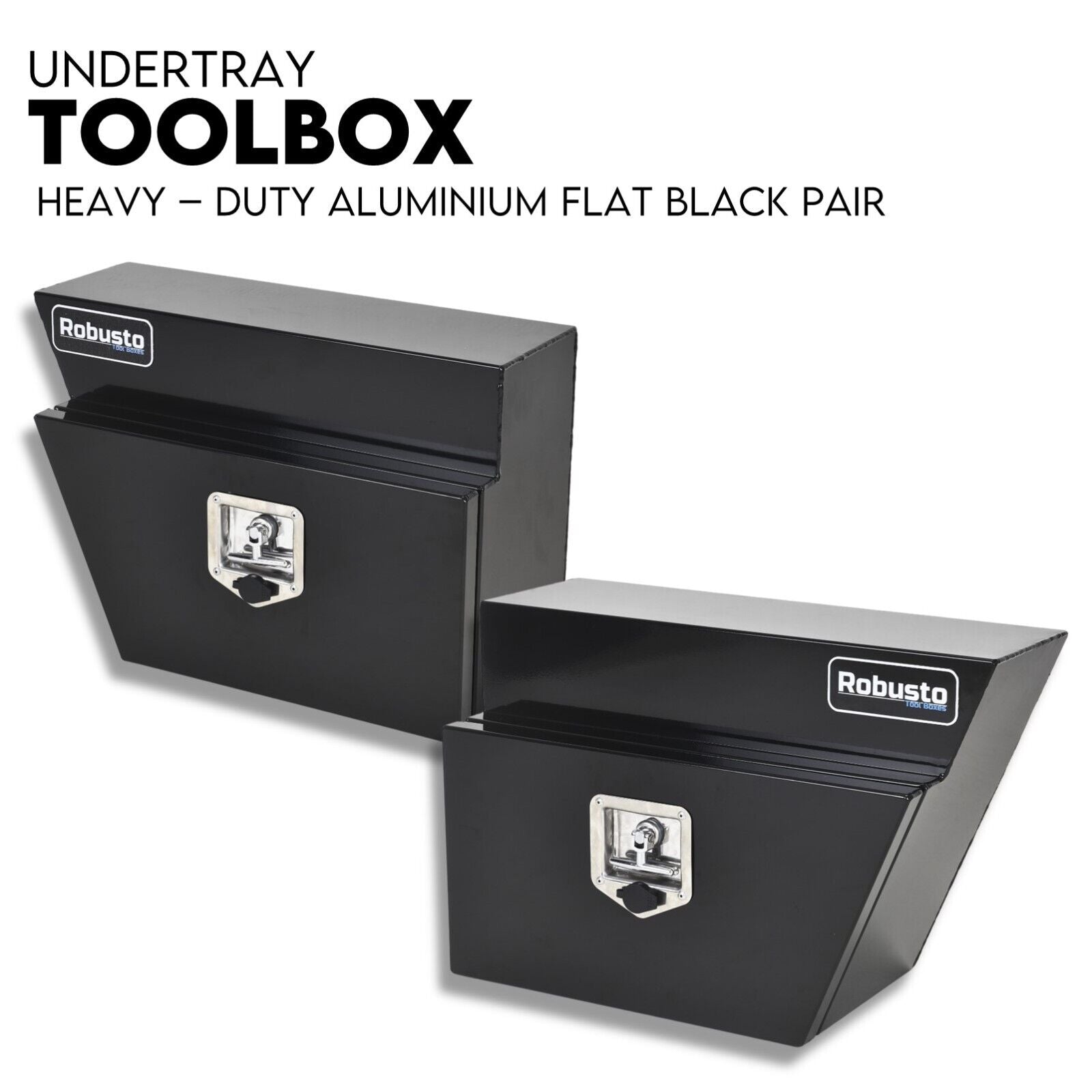 Under Tray Tool Box Underbody Pair Set 600mm Black Aluminium – Yarra Supply