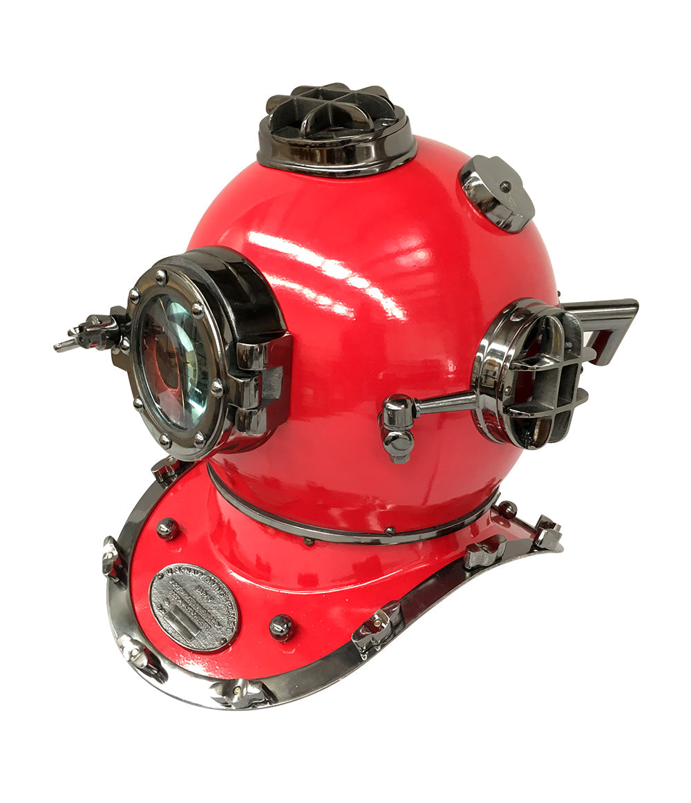 US Navy Mark V Diving Helmet – Red – Yarra Supply