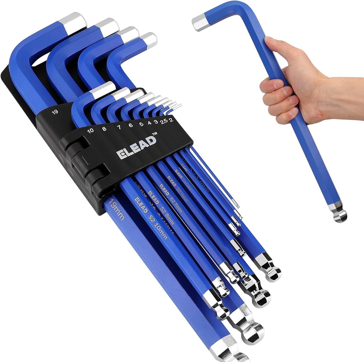 ELEAD 13Pc Extra Large Hex Key Set Long Allen Key Wrench Ball End Metr ...