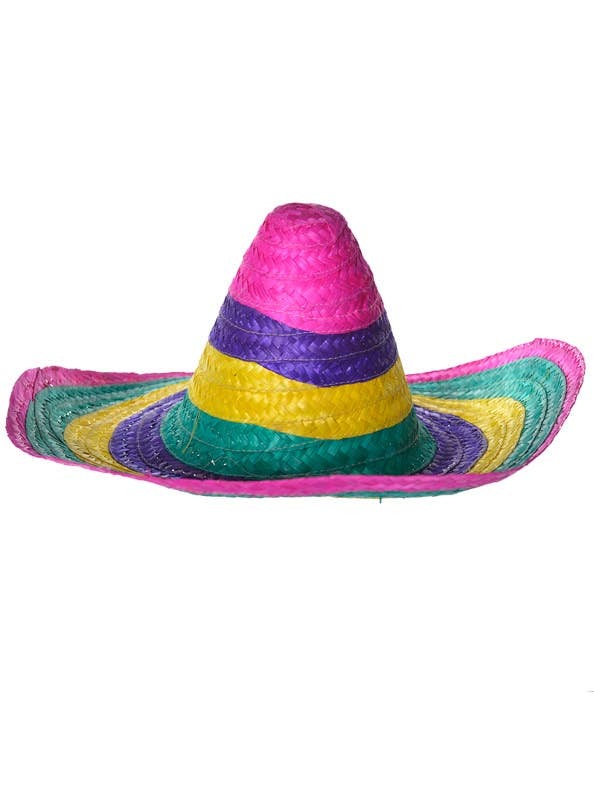 10x Rainbow Mexican SOMBRERO Fancy Dress Straw Party Costume Hat Cap ...