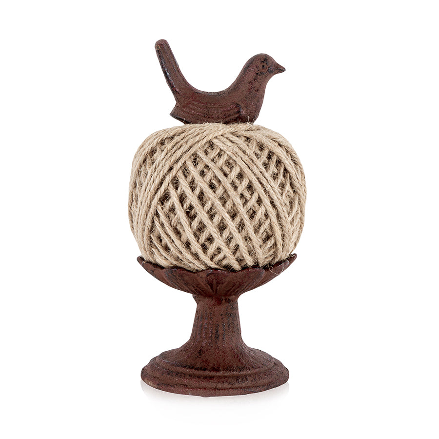 Rust Metal 'Ball of String' w Bird 8cm – Yarra Supply