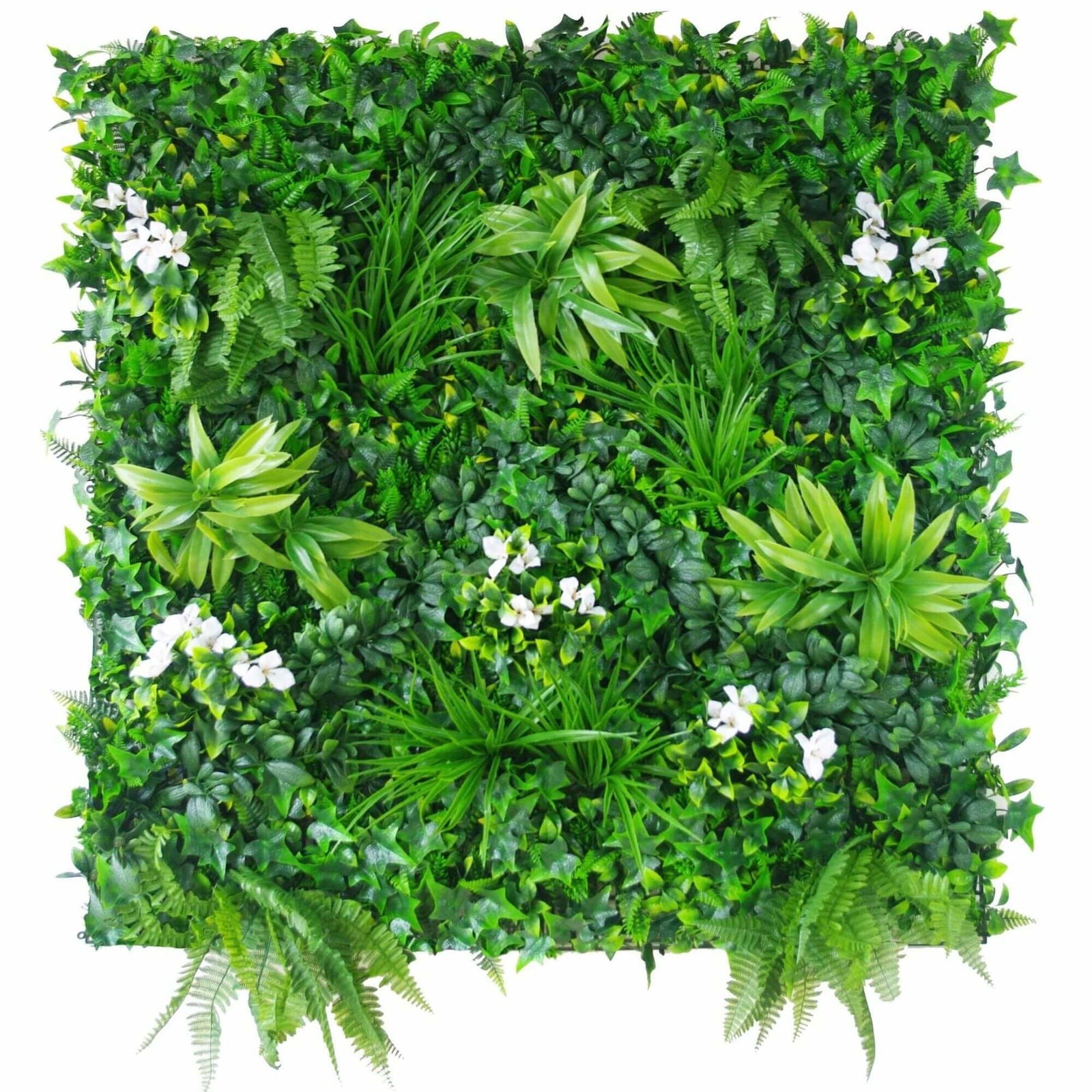 Luxury Snowy White Vertical Garden / Green Wall UV Resistant 100cm x 1 ...