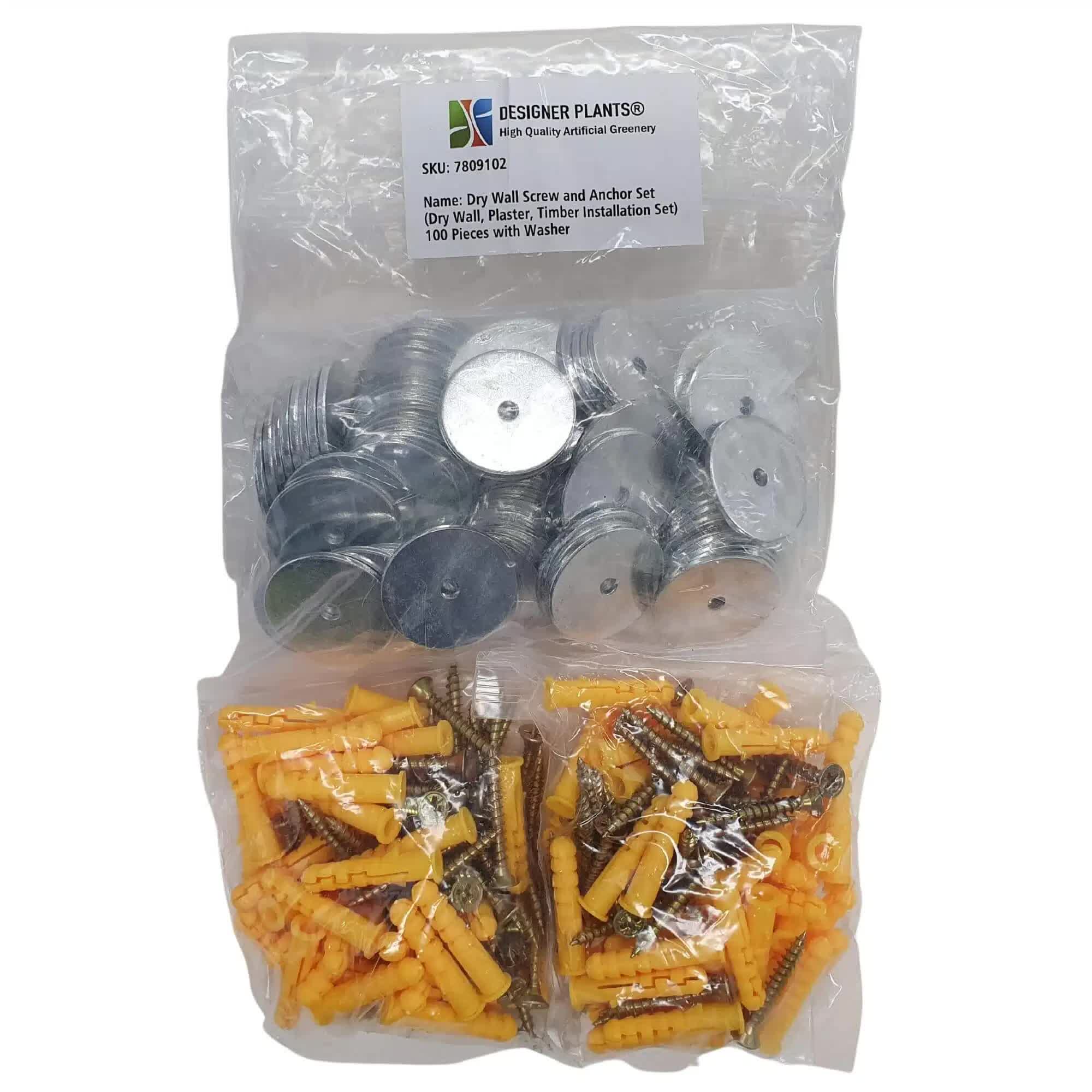 Bulk Screw, Washer & Plug Kit (Timber, Drywall and Plaster) 100 Pack ...