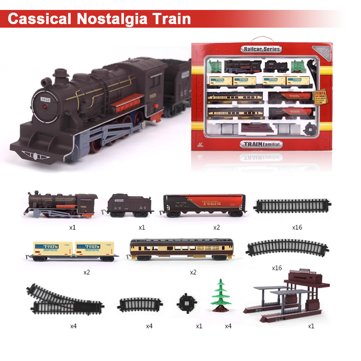 Electric Classic Toy Train Set Vehicle Rail Track Carriages Kids – Yarra Supply