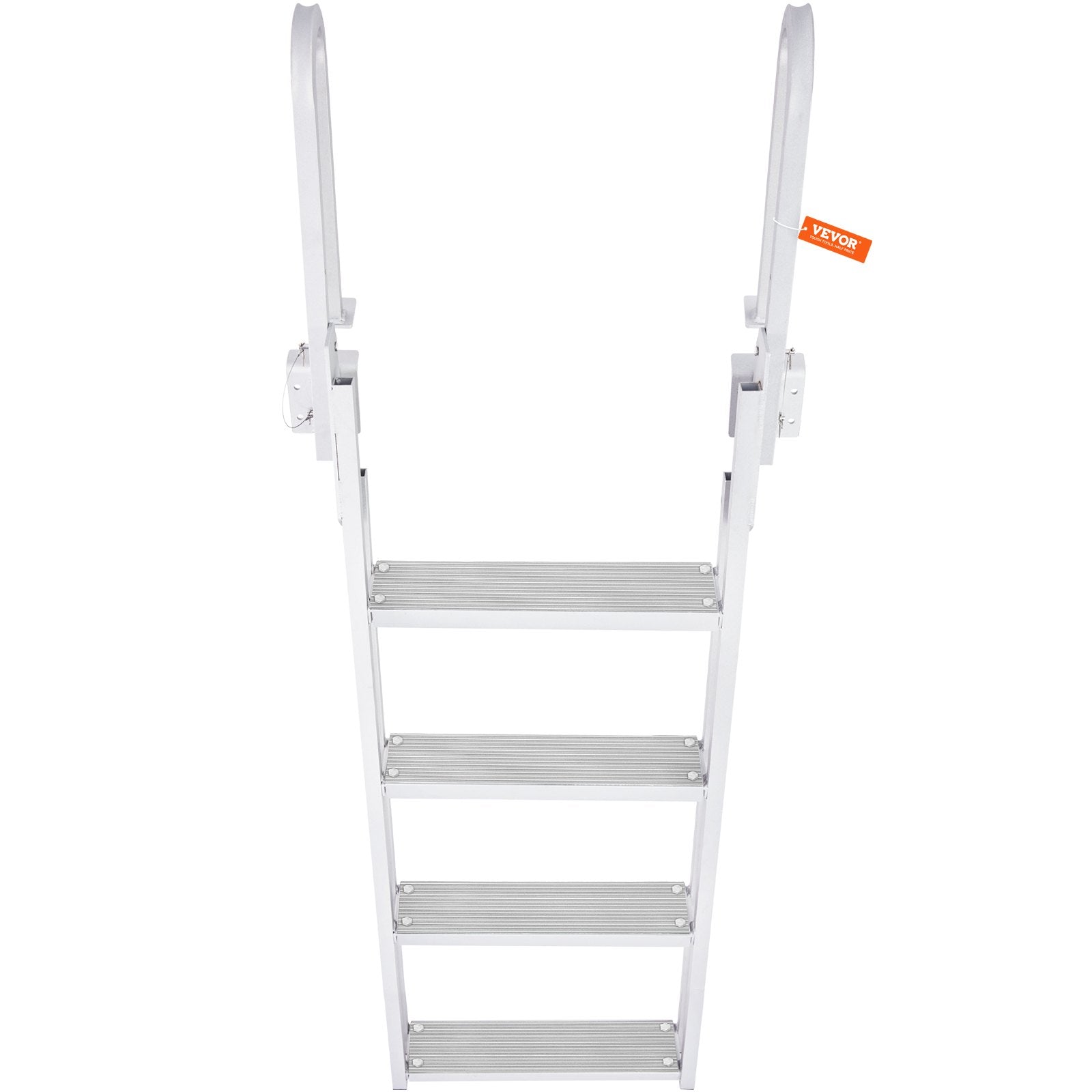 VEVOR Dock Ladder Flip Up 4 Steps, 159 kg Load Capacity, Aluminum Pont ...