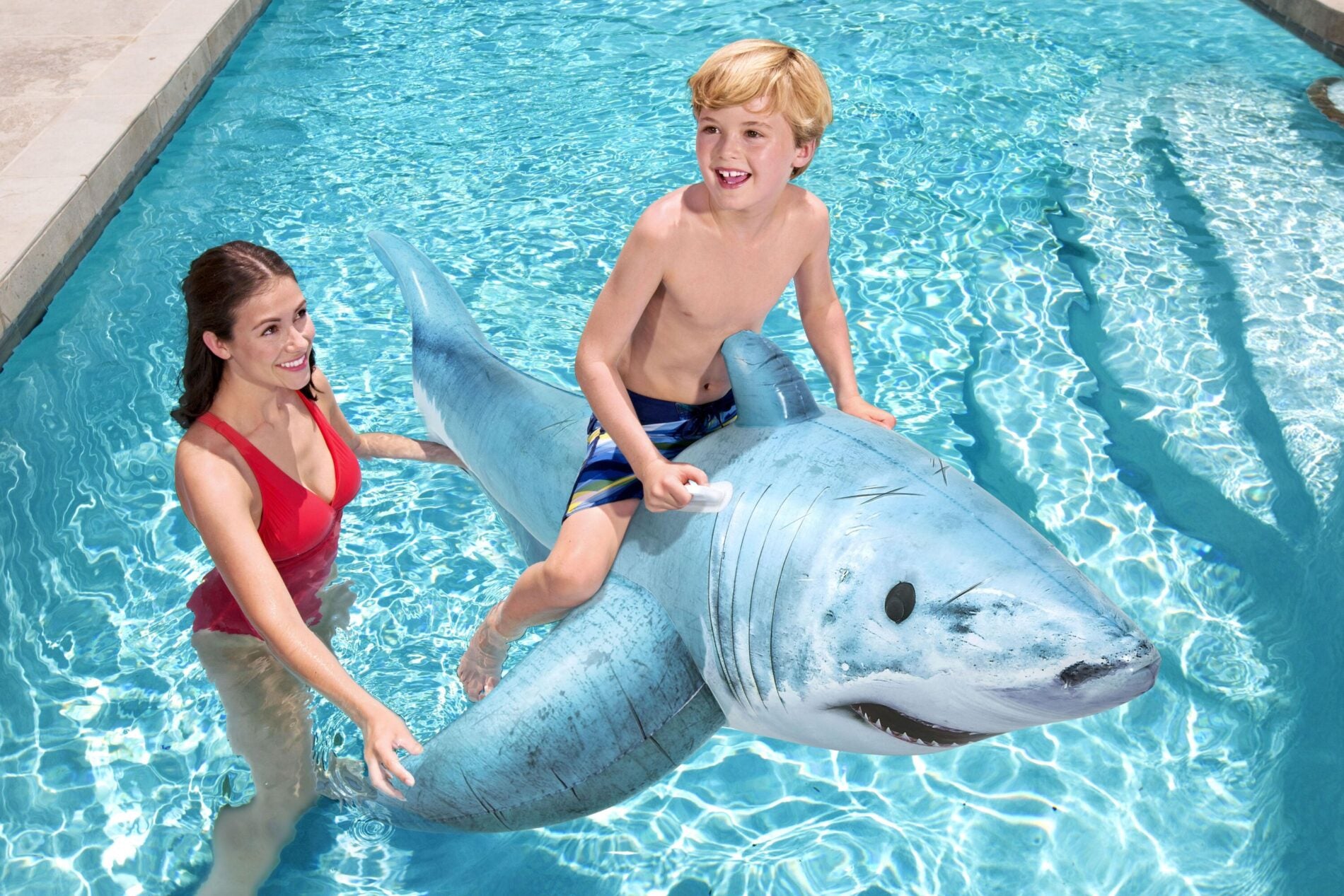 Bestway 1.83m x 1.02m Realistic Shark Pool Float Inflatable Rubber Rid ...