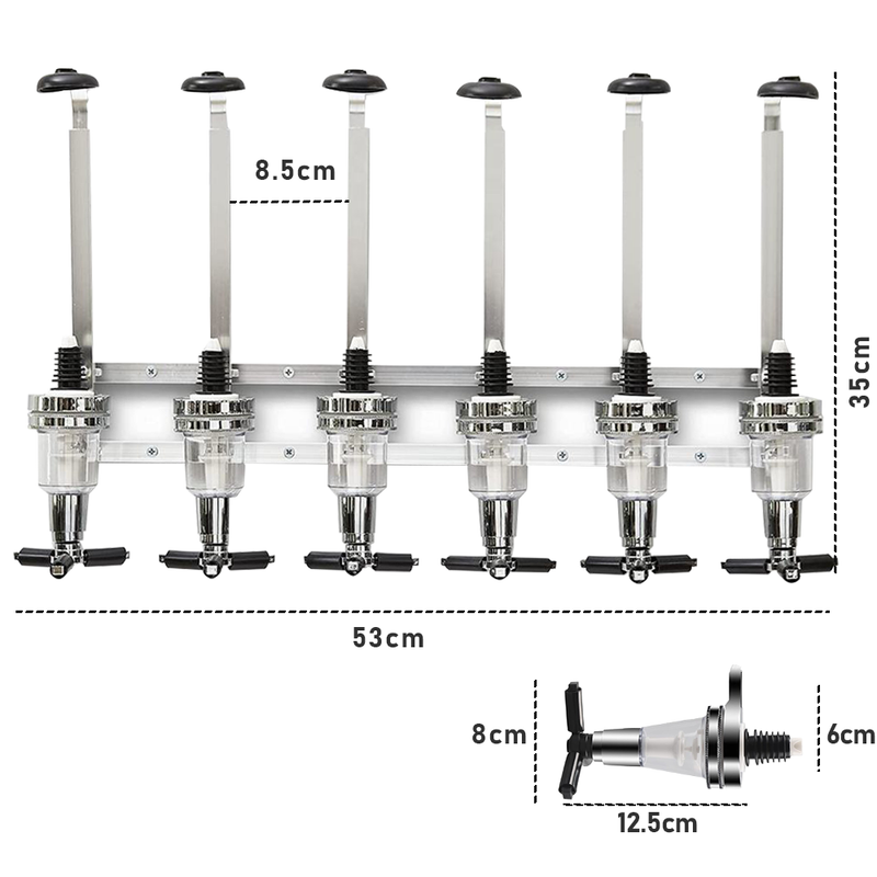 6-Bottle Liquor Dispenser | Wall Mounted Beverage Racks | Home Bar