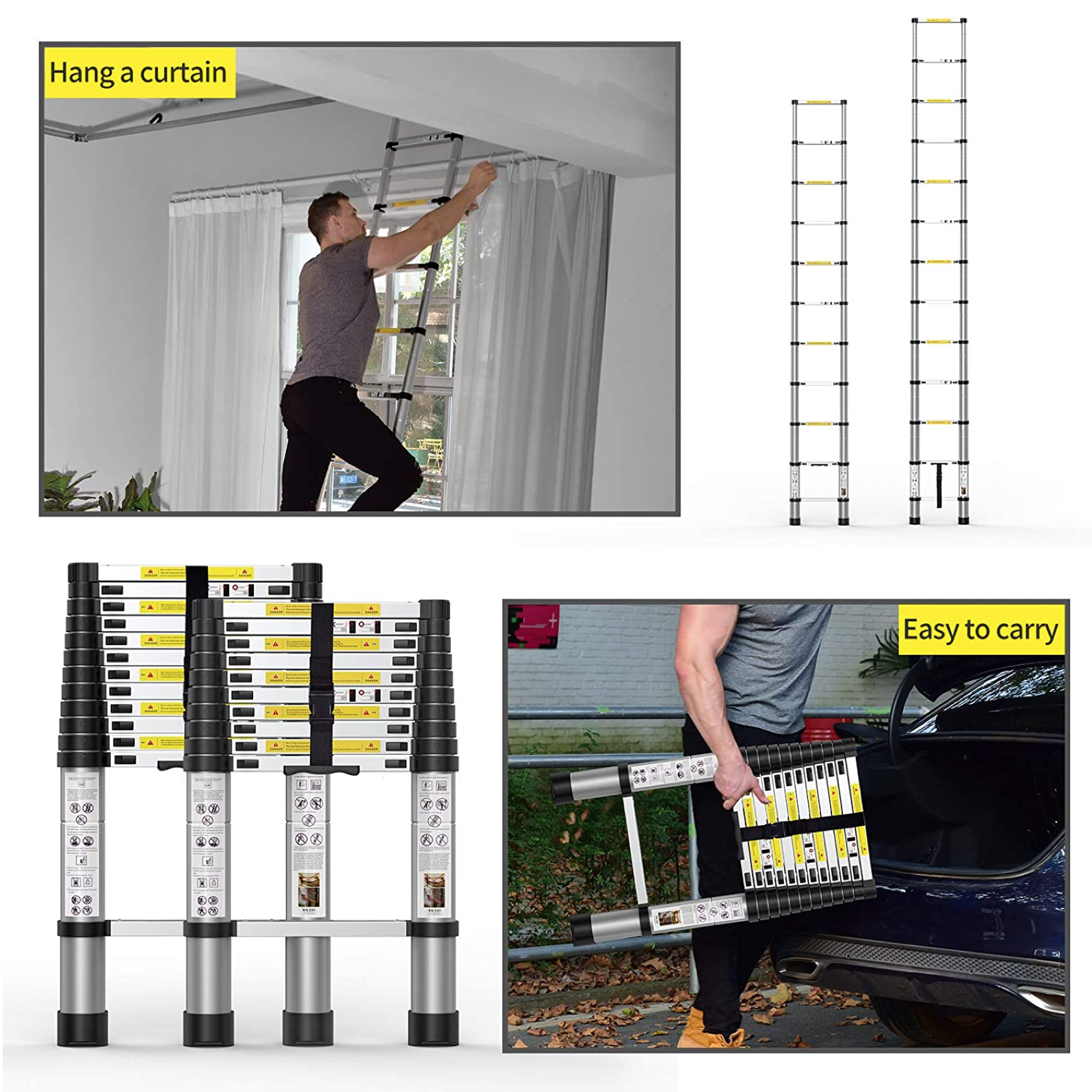3.8M Telescopic Ladder Order Today At YarraSupply Portable Ladder Yarra Supply